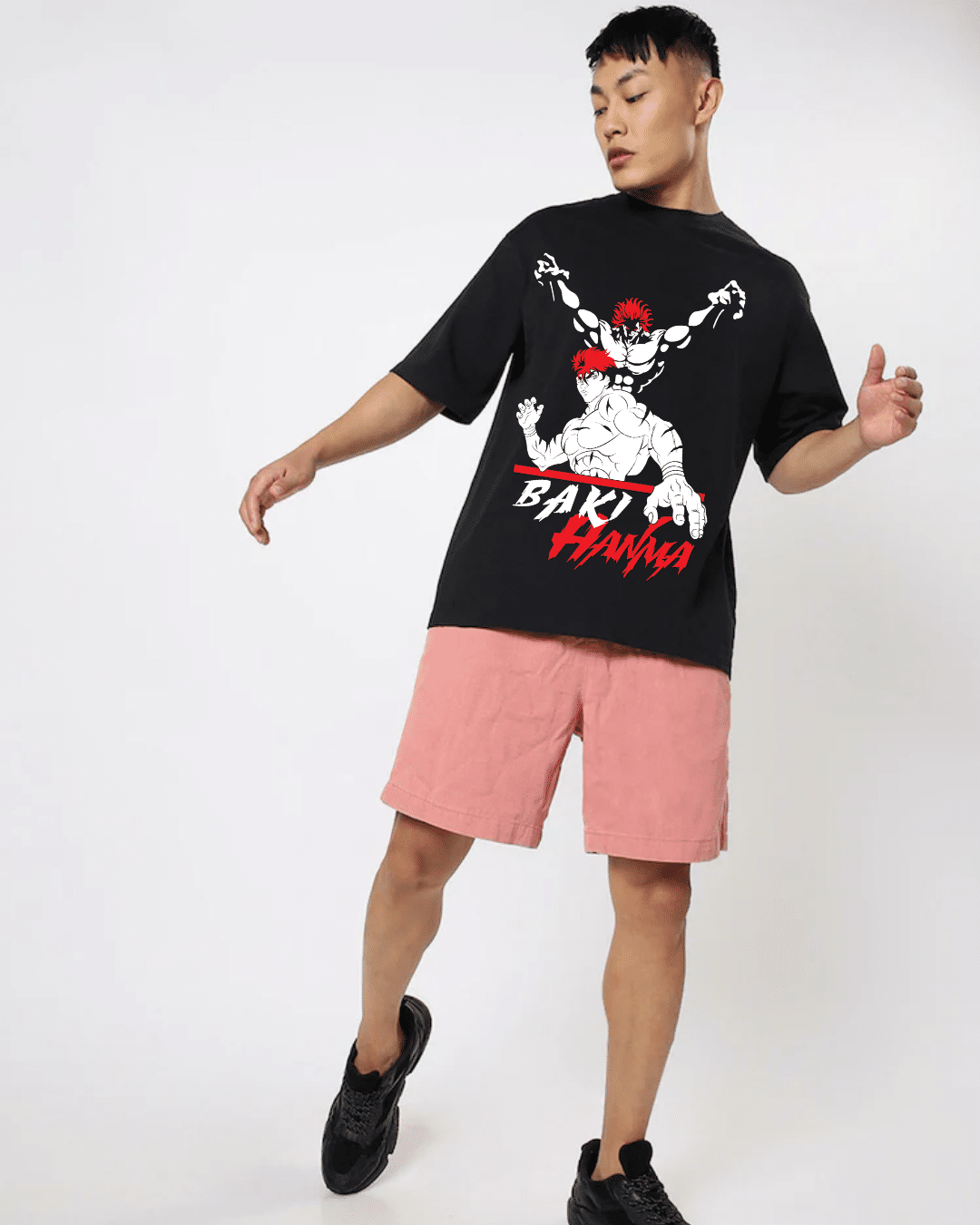 Hanma Black Oversized Tshirt – TBS-THEBARGAINSTREET