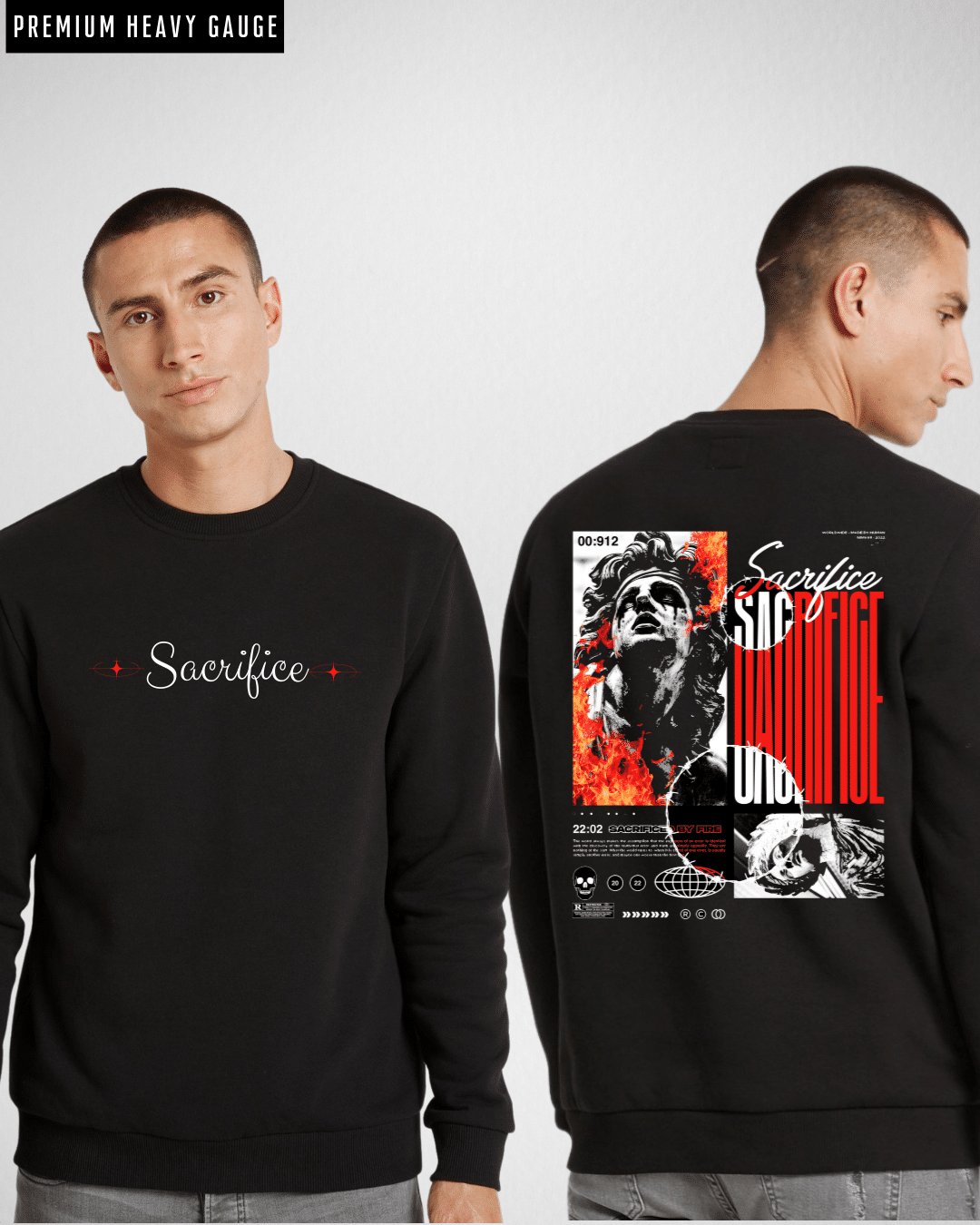 Sacrifice Black Heavy Gauge Sweatshirt – TBS-THEBARGAINSTREET