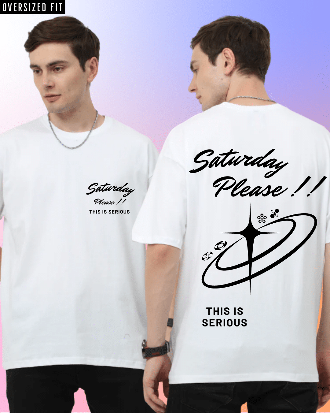 Saturday Please White Oversized tshirt – TBS-THEBARGAINSTREET